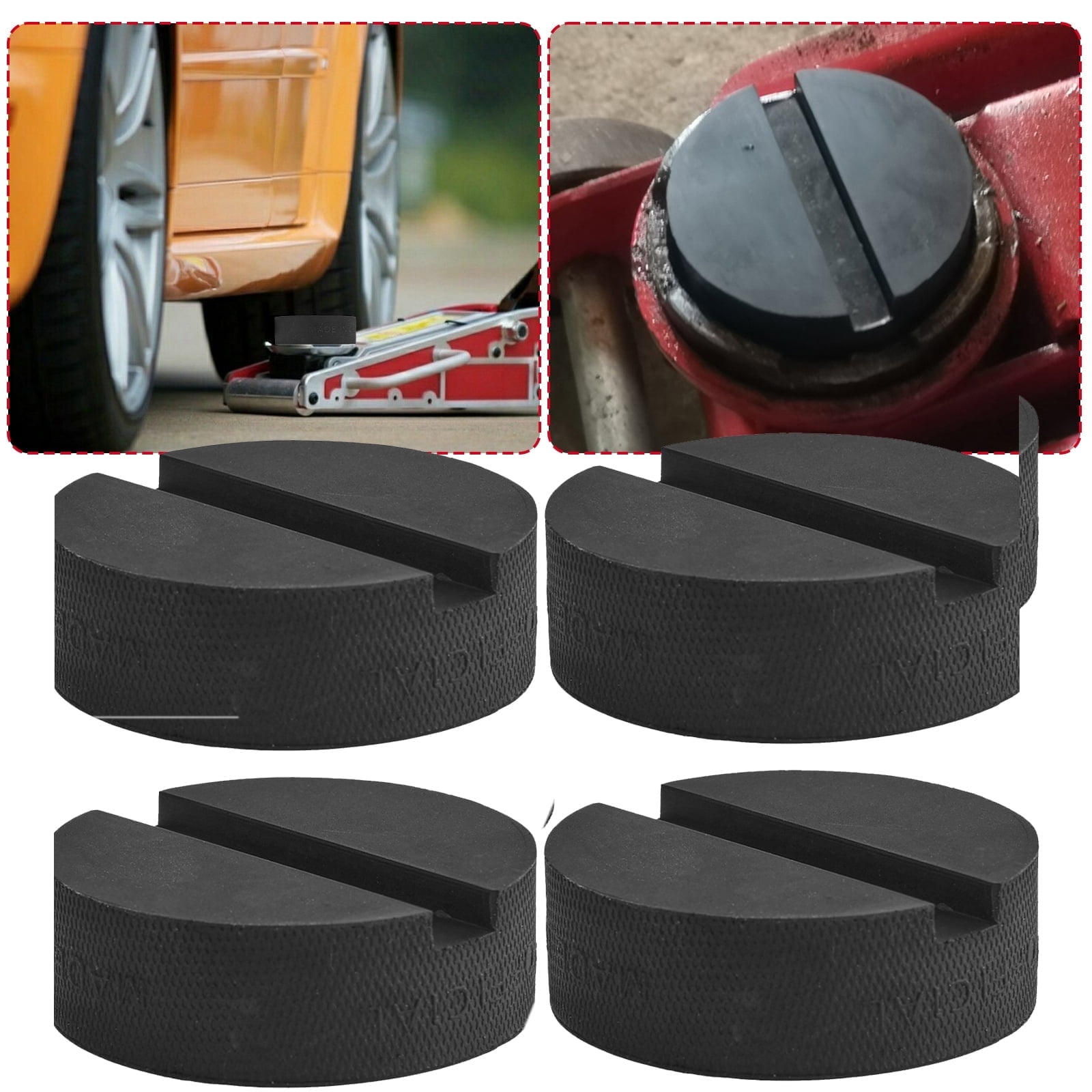AUTOXBERT 4Pcs Rubber Jack Pad Disk Stands Slotted Rail Floor Jacking ...