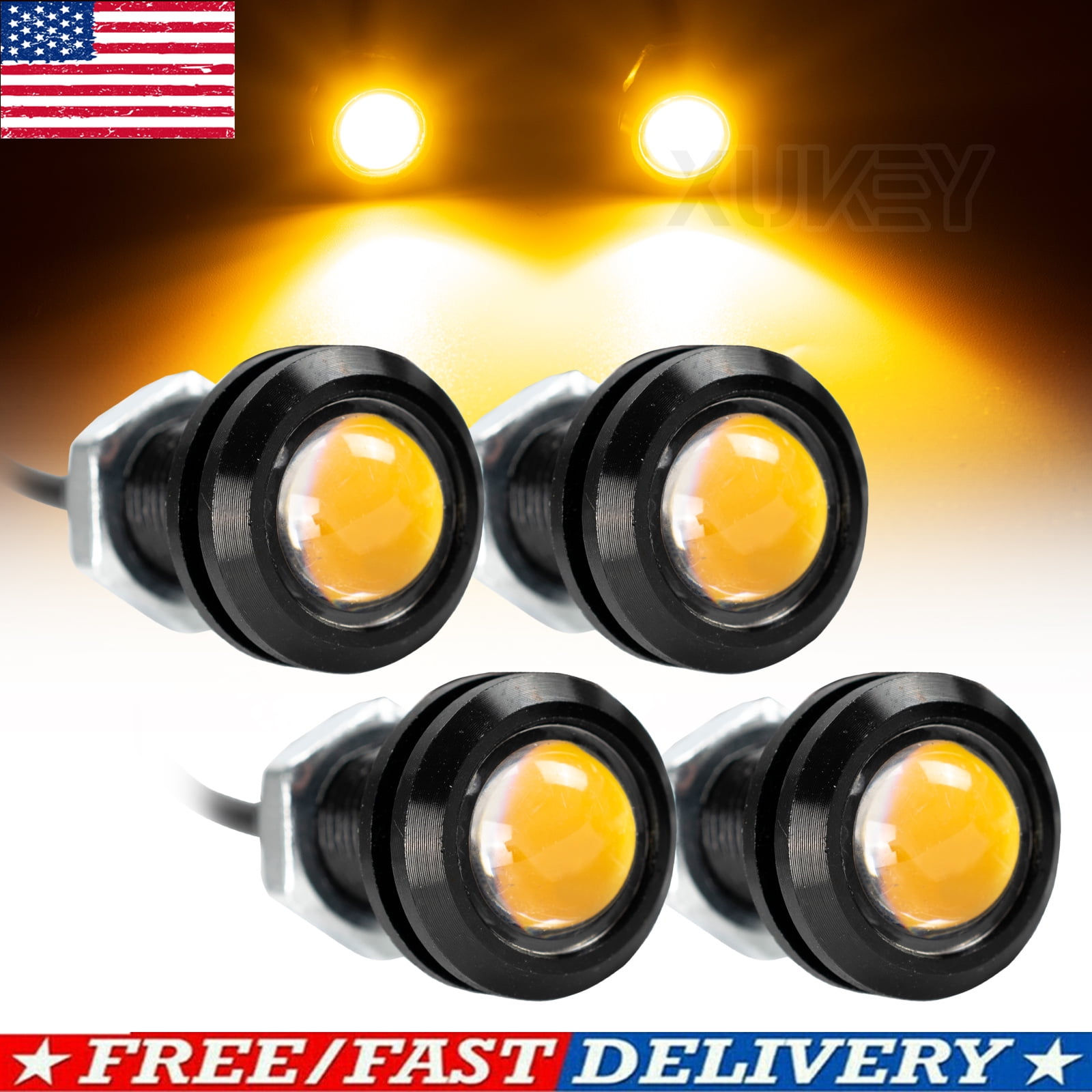 AUTOXBERT 4x 12V Grille Amber Mark LED Pickups Grill Driving Eagle Eye ...