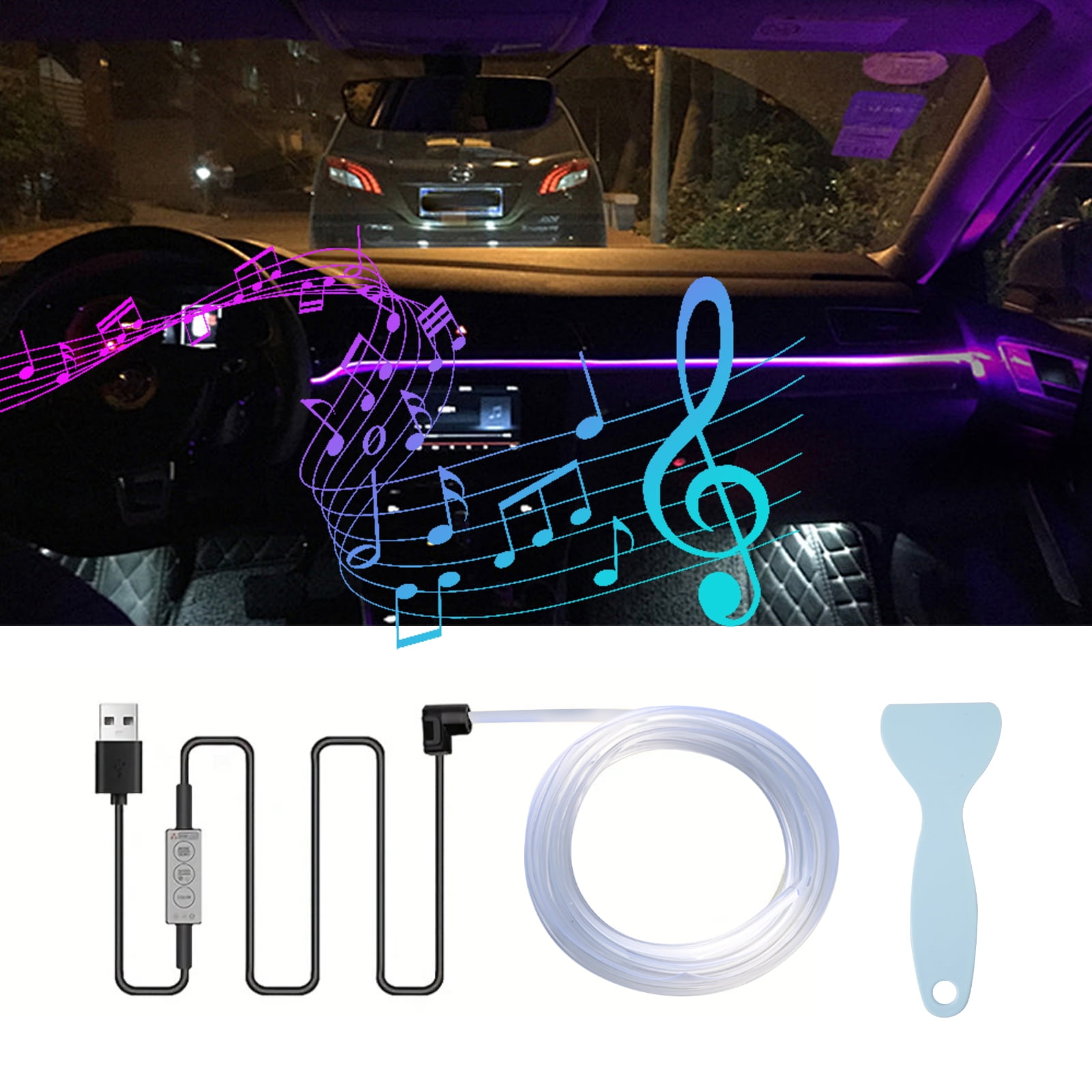 AUTOXBERT 5M/16FT Ambient Lighting Car Interior RGB Neon Running ...