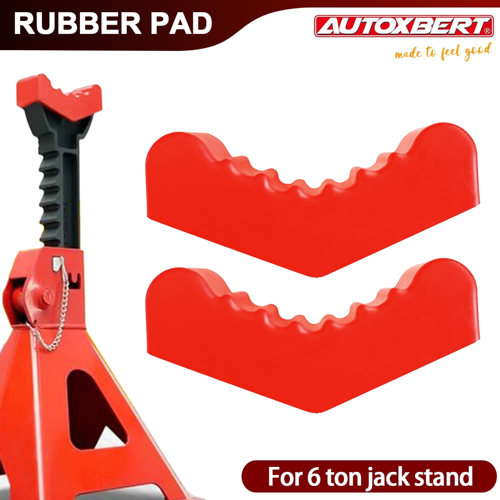 AUTOXBERT 6Ton Rubber Axle Jack Pad Jacking Stand Pad Adapter Frame ...