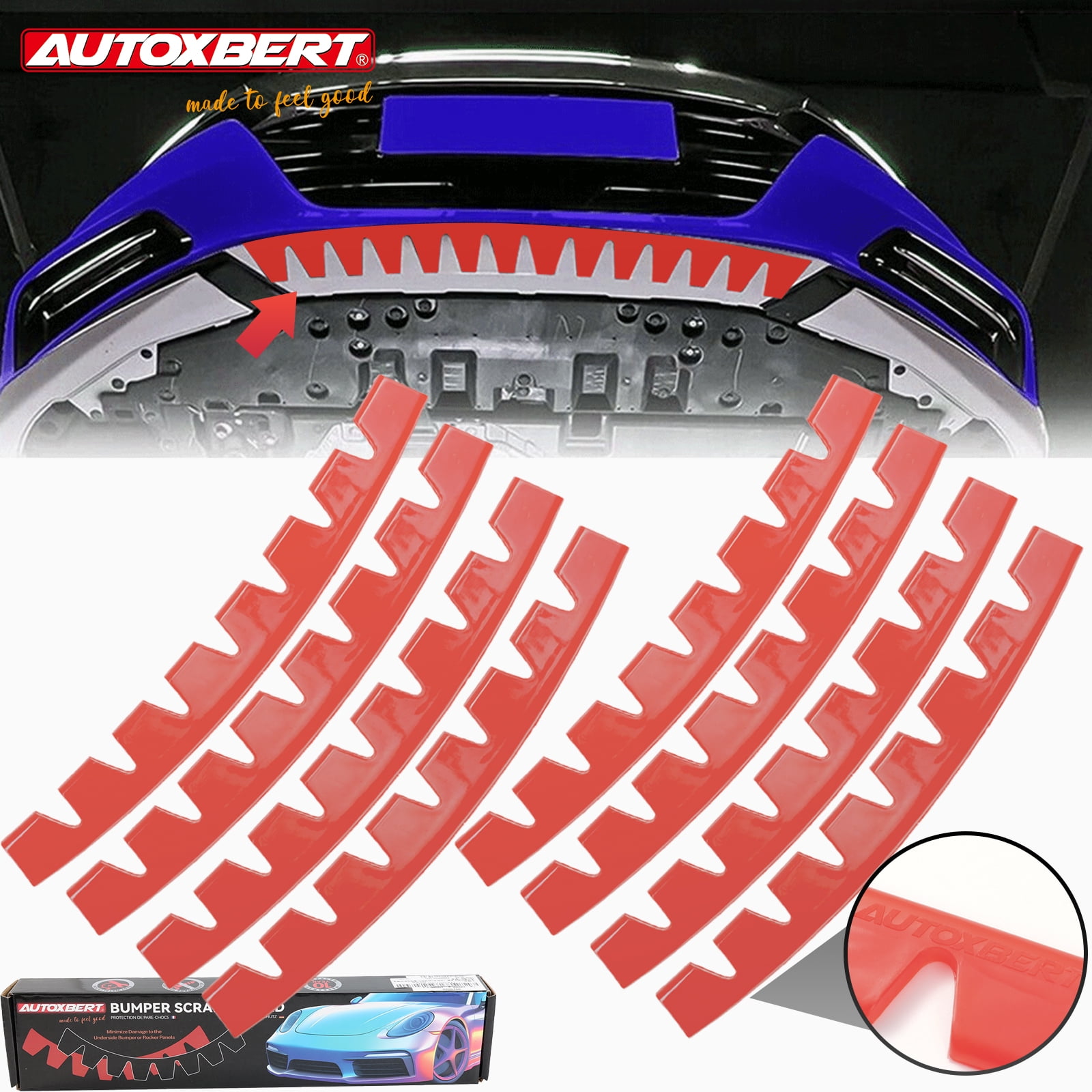 AUTOXBERT 8PCS Universal Car Front Bumper Guard Anti-Scratch Scrape ...