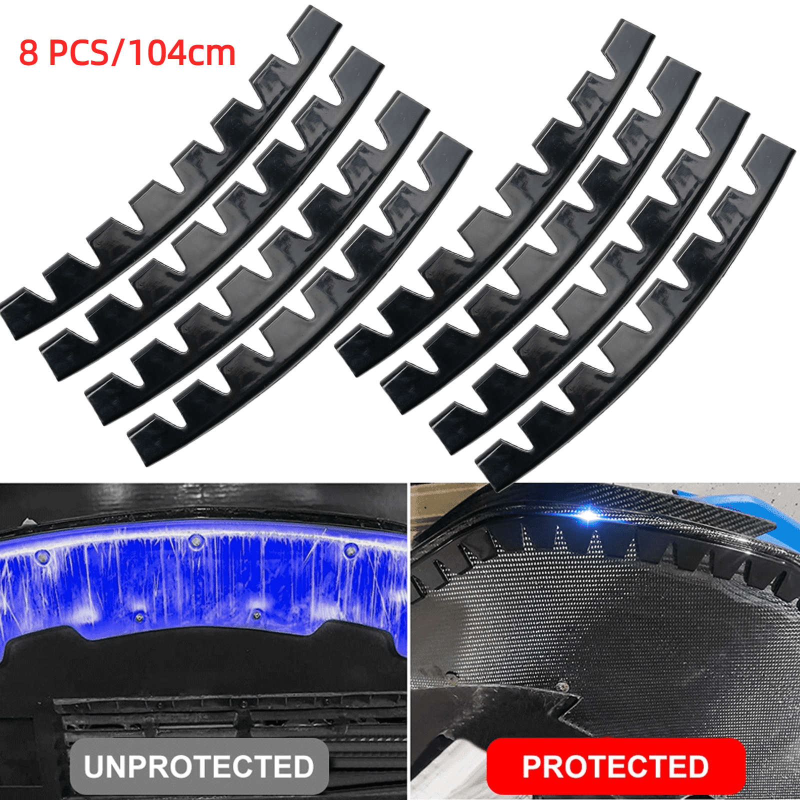 AUTOXBERT 8x Bumper Scrape Guard Protector Edge for Cars Anti-Skid Kit ...