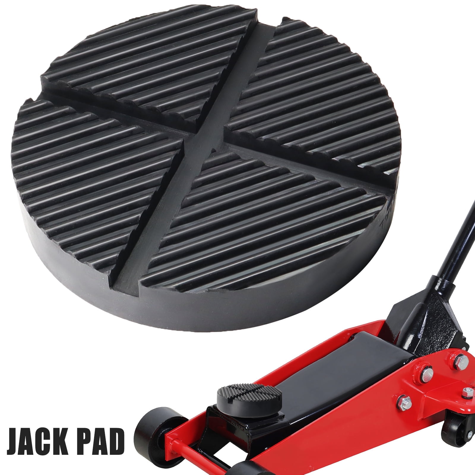 AUTOXBERT Universal 4 Ton Max Car Jack Rubber Pad, Cross Slotted Black ...