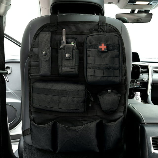 AUTOXBERT Tactical Car Seat Back Organizer - MOLLE Storage Bag with ...