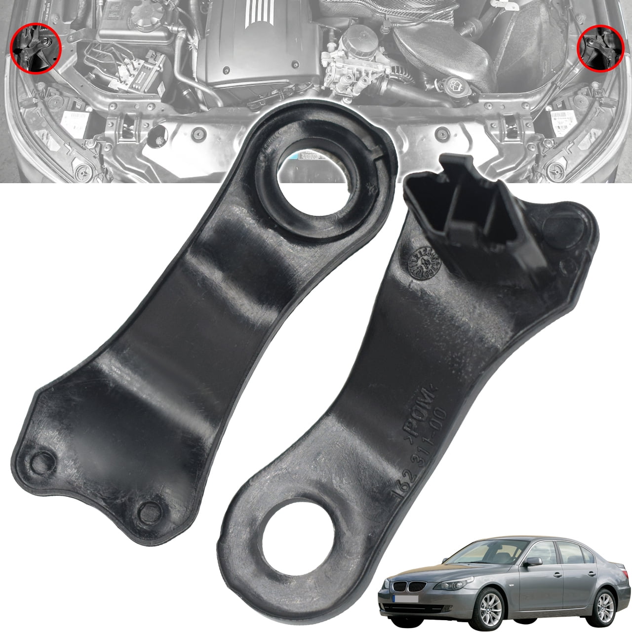 AUTOXBERT Pair Headlight Lamp Brackets for BMW 5 Series E60 E61 528i ...
