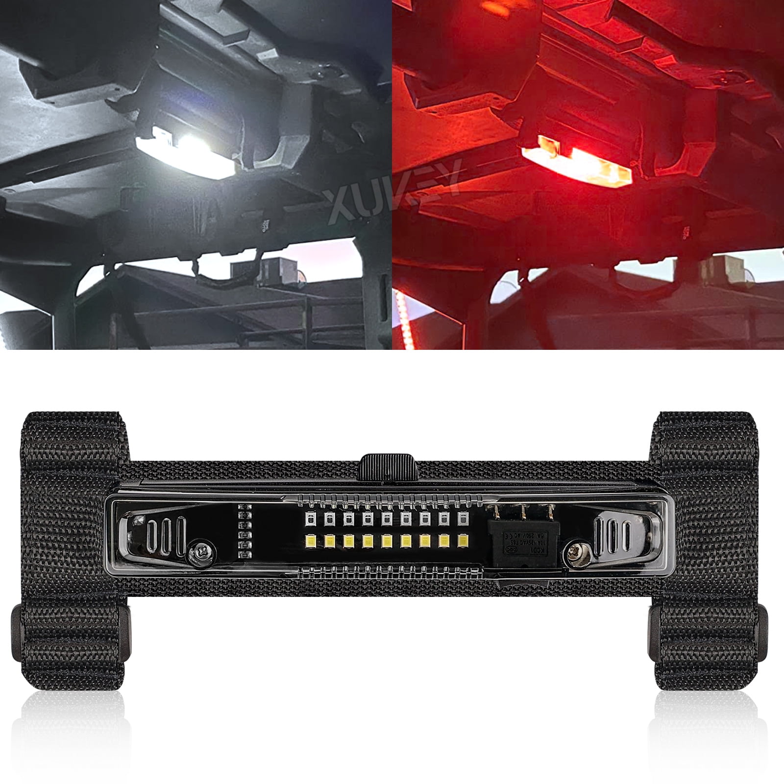 AUTOXBERT UTV ATV Interior LED Dome Light White Red Roll Bar Mounts ...