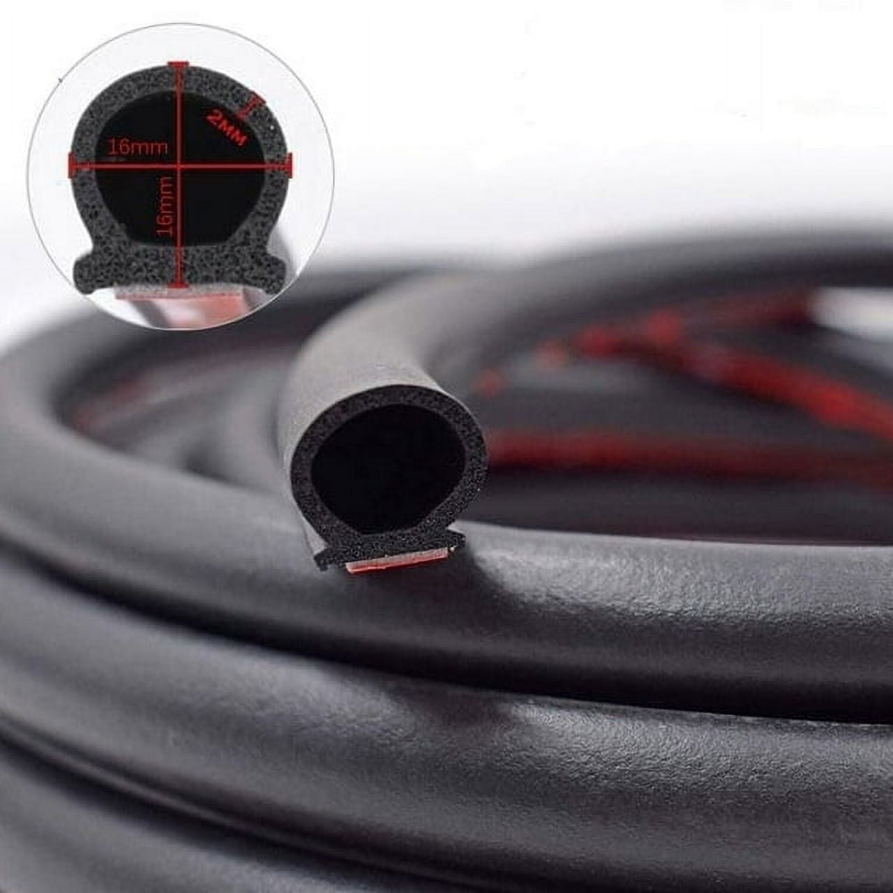 Yiyasu Universal 16FT 5M D-Shape Car Door Rubber Weather Seal Hollow ...
