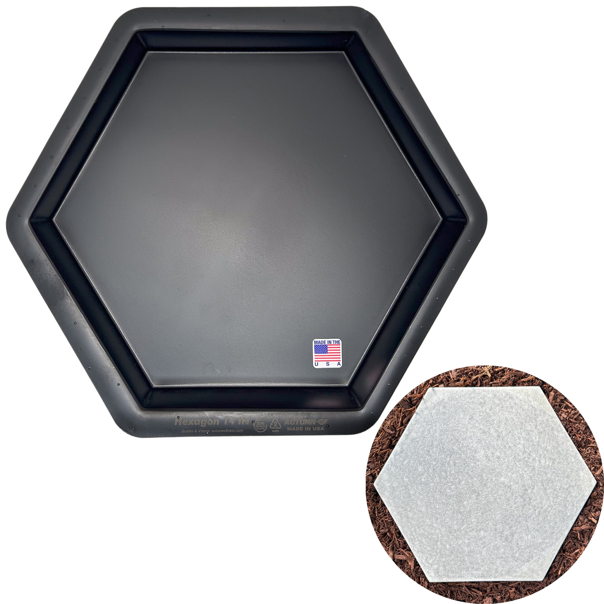 AUTUMN 14-Inch Hexagon Stepping Stone Mold - DIY Concrete Cement Path ...