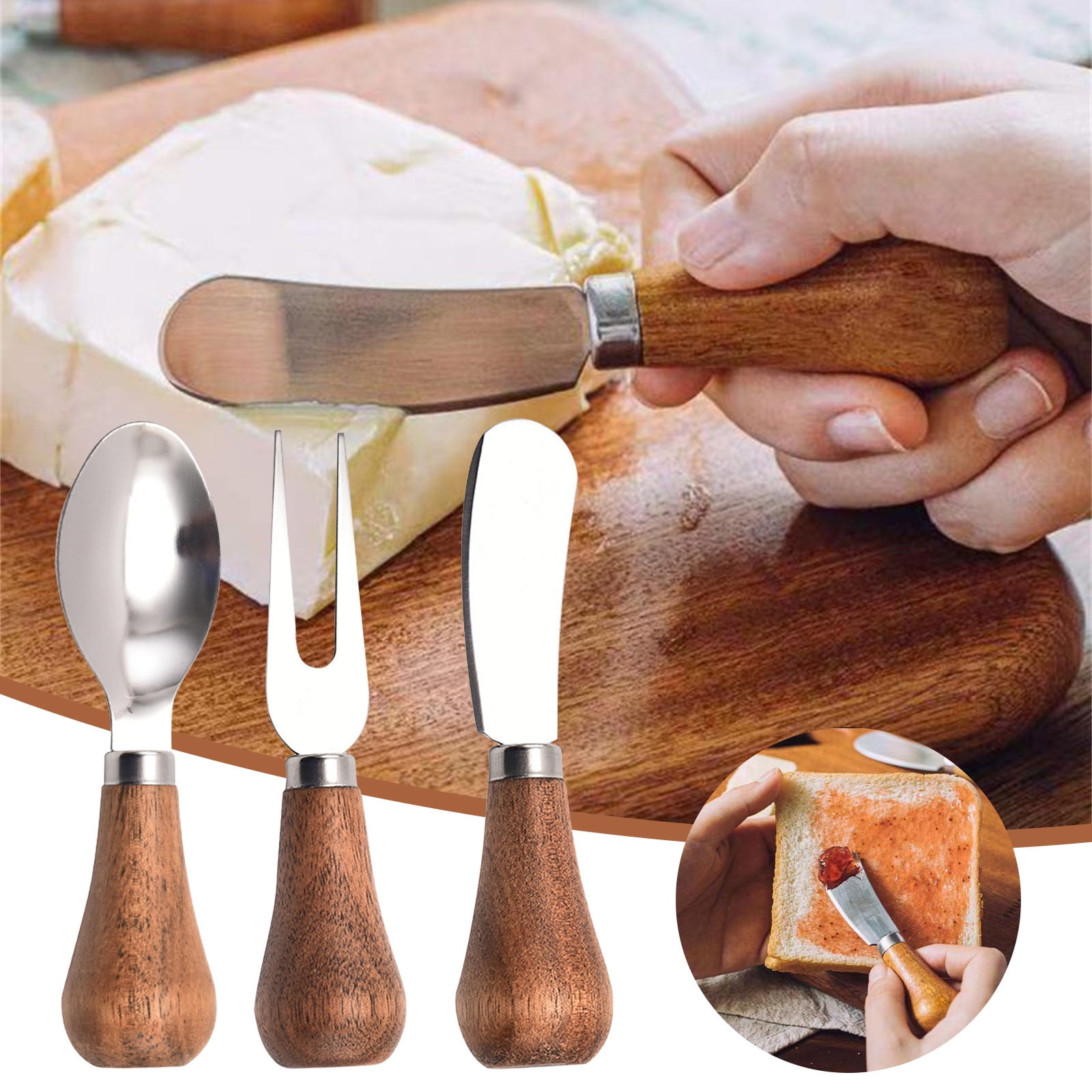 AUTUMN 3pc Cheese Knife Kits, Vertical Cheese Cutter for Block Cheese ...