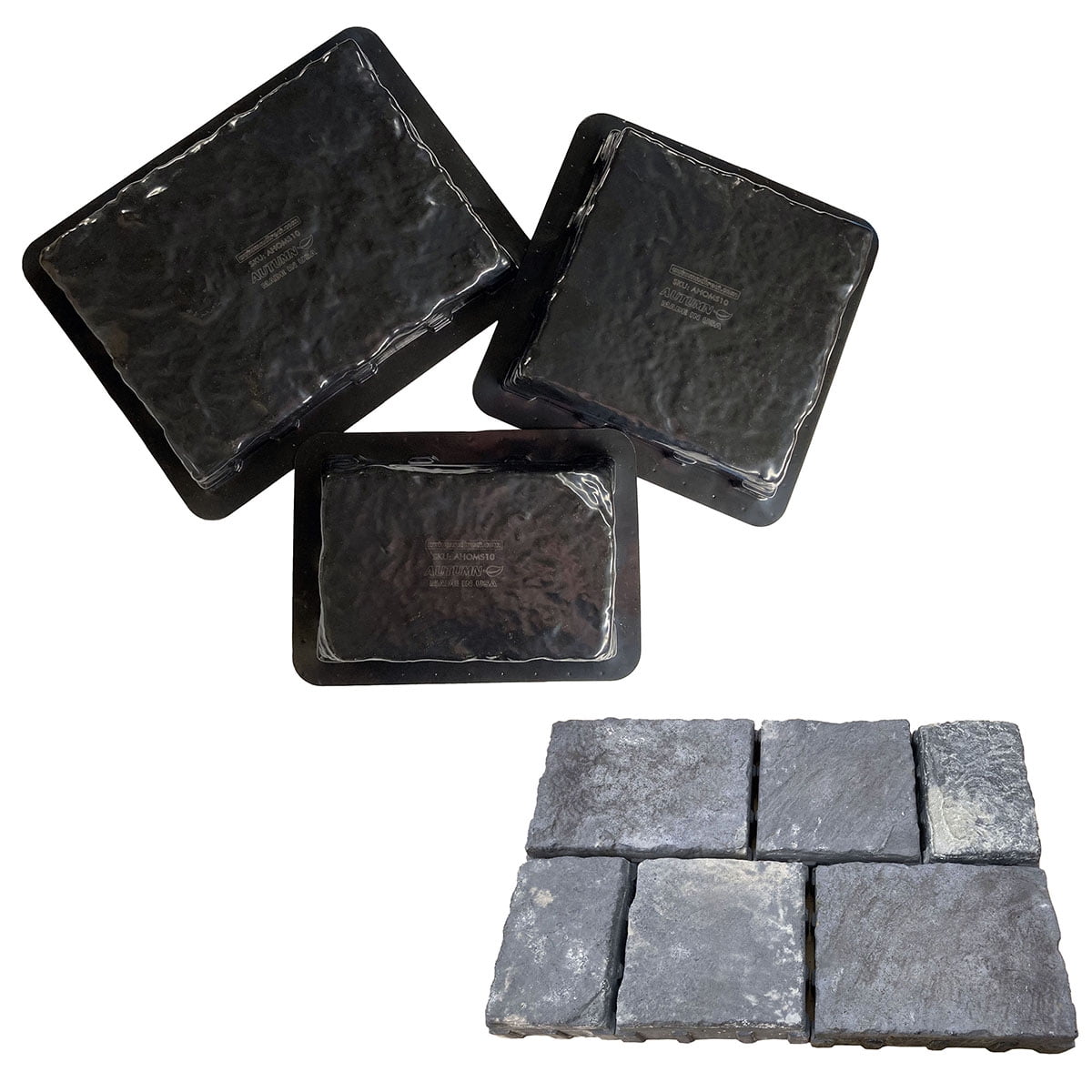 AUTUMN Durable Rustic Cobblestone Molds for Concrete, DIY Flagstone ...