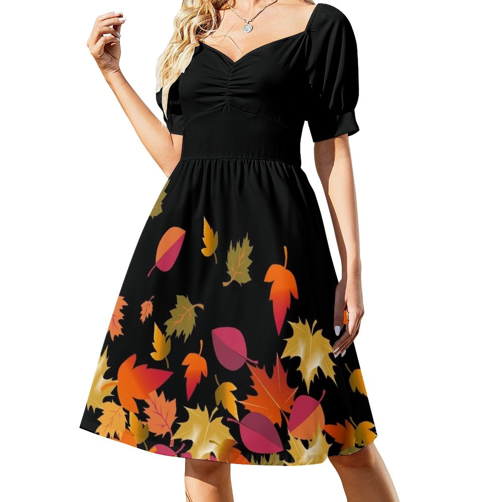 AUTUMN LEAVES Dress Women long dress clothes for women elegant party ...