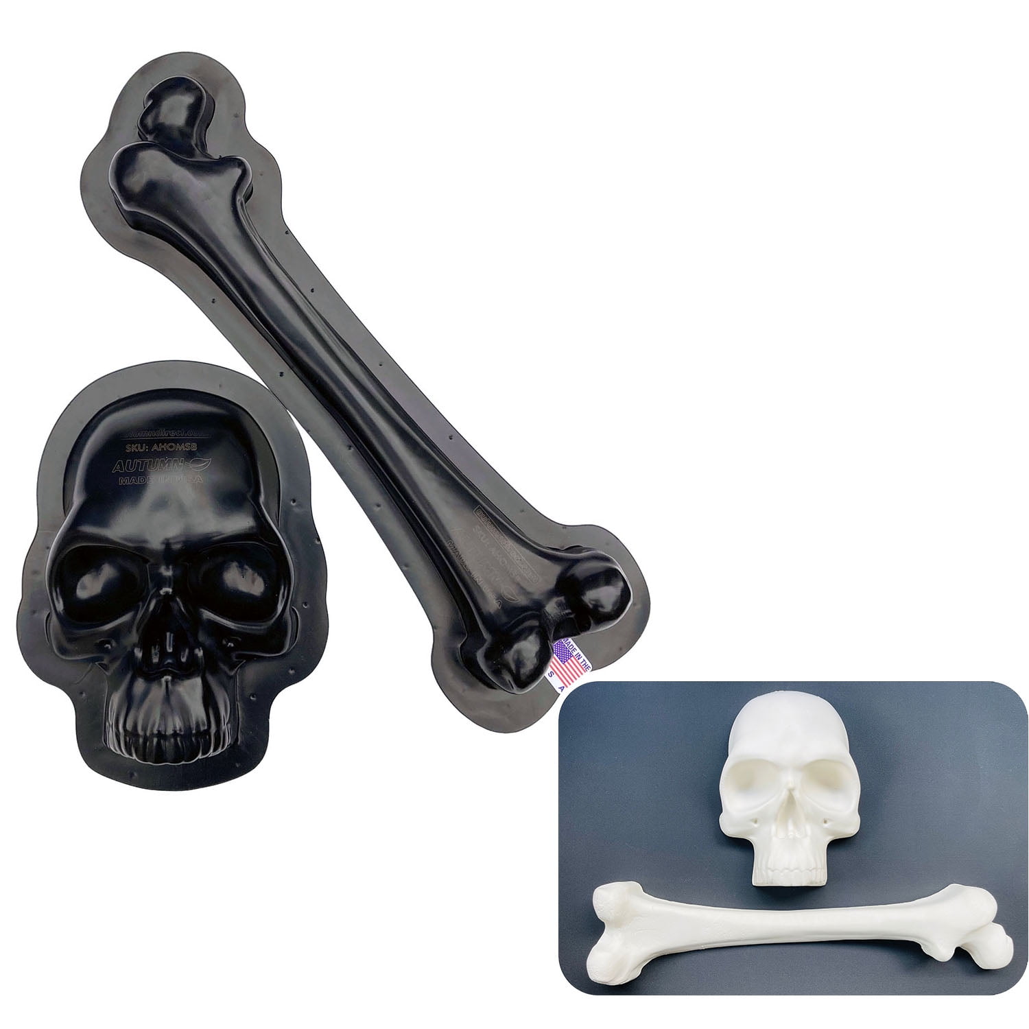 AUTUMN Skull and Bone Halloween Garden Decor Mold - Custom Concrete ...