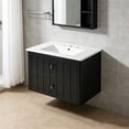 AUU 30-Inch Modern Wall-Mounted Floating Bathroom Vanity – Oval Knobs ...