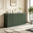 AUU 59-Inch Modern Wavy Sideboard, Curved Contour 4-Door Storage ...