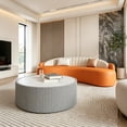 AUU Light Sintered Stone Top Cylinder Shape Leather Coffee Table ...