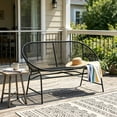 AUU Outdoor Patio Wicker Love Seat – PE Rattan & Iron Frame, Weather ...