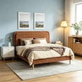 AUU Queen Size Plush Upholstered Platform Bed Frame – Height-Adjustable ...