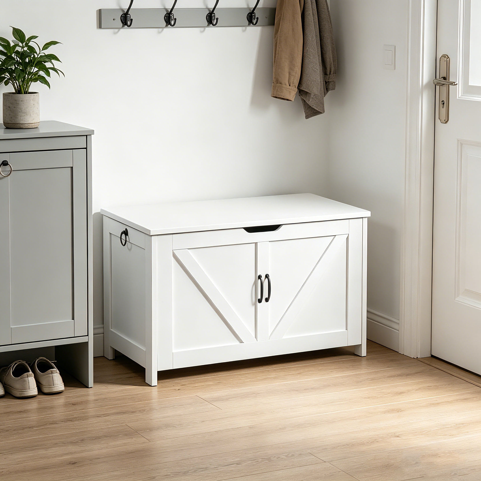 AUU Retro Storage Chest with Bench – Entryway Storage Organizer, 2 ...