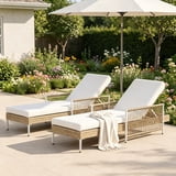 AUU Set of 2 Outdoor All-Weather PE Rattan Chaise Lounges – Minimalist ...