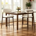 AUU Set of 2 Modern Upholstered Counter Height Bar Stools – Metal Legs ...