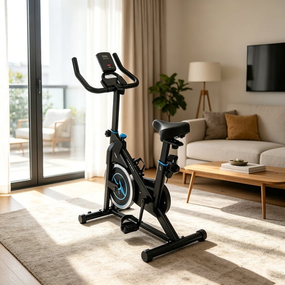 AUU Stationary Indoor Exercise Bike with Monitor – Adjustable ...