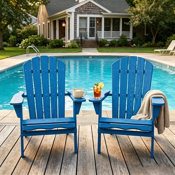 AUU Wooden Folding Adirondack Chair – Solid Wood Lounge Patio Chair ...