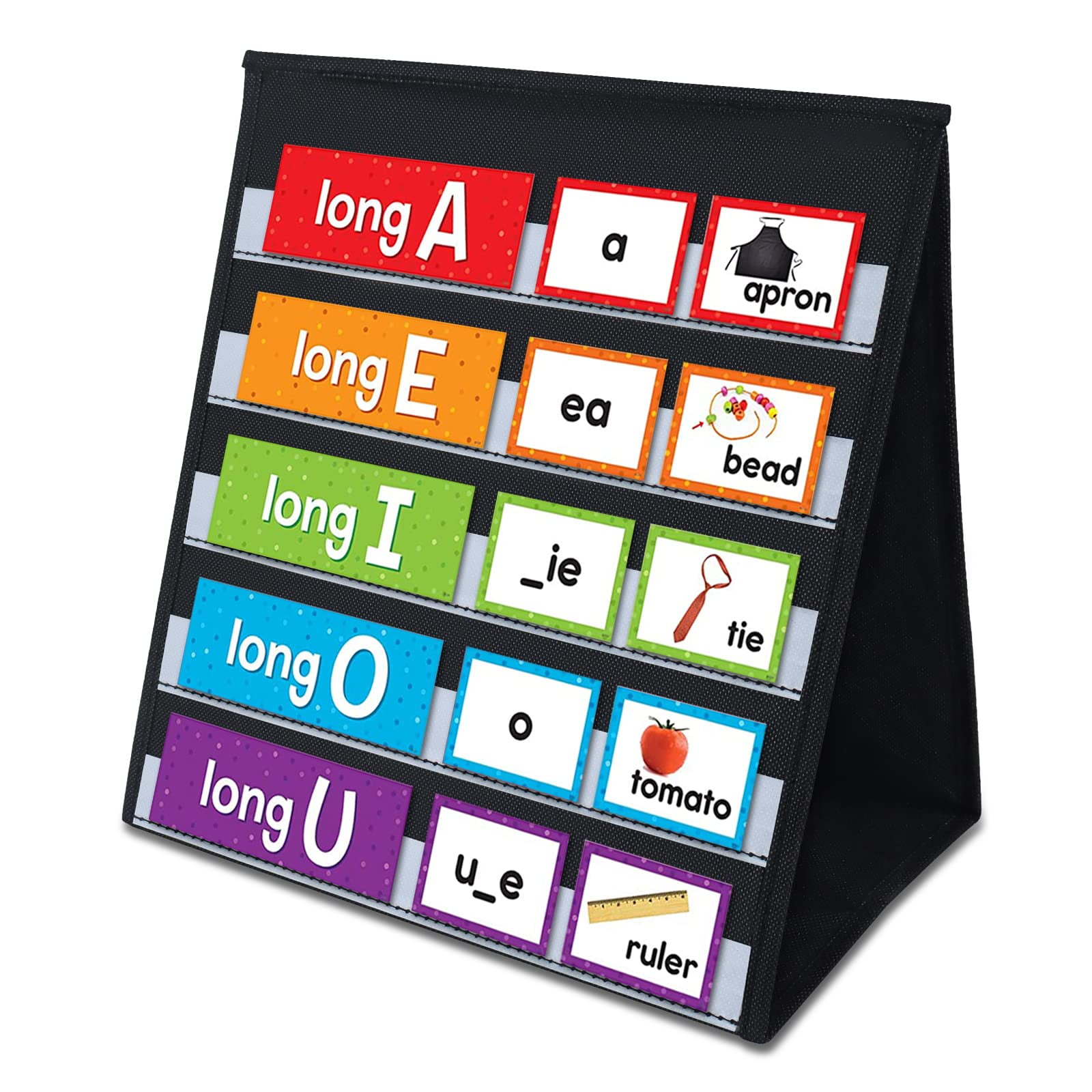 AUVCAS Tabletop Pocket Chart for Classroom or Home,Small Double Sided ...