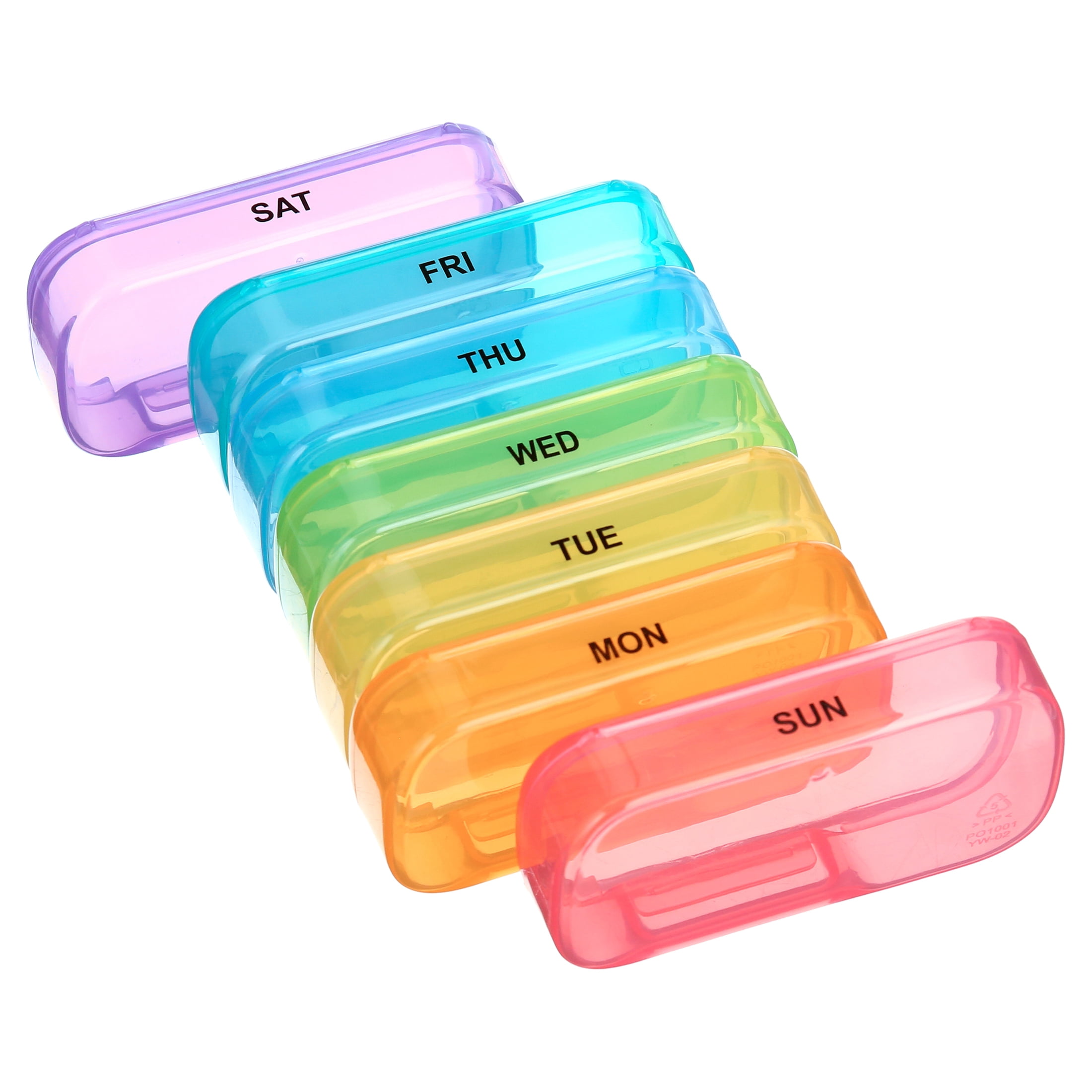 AUVON 7-Day Large Pill Organizer, Portable Weekly Pill Box for ...
