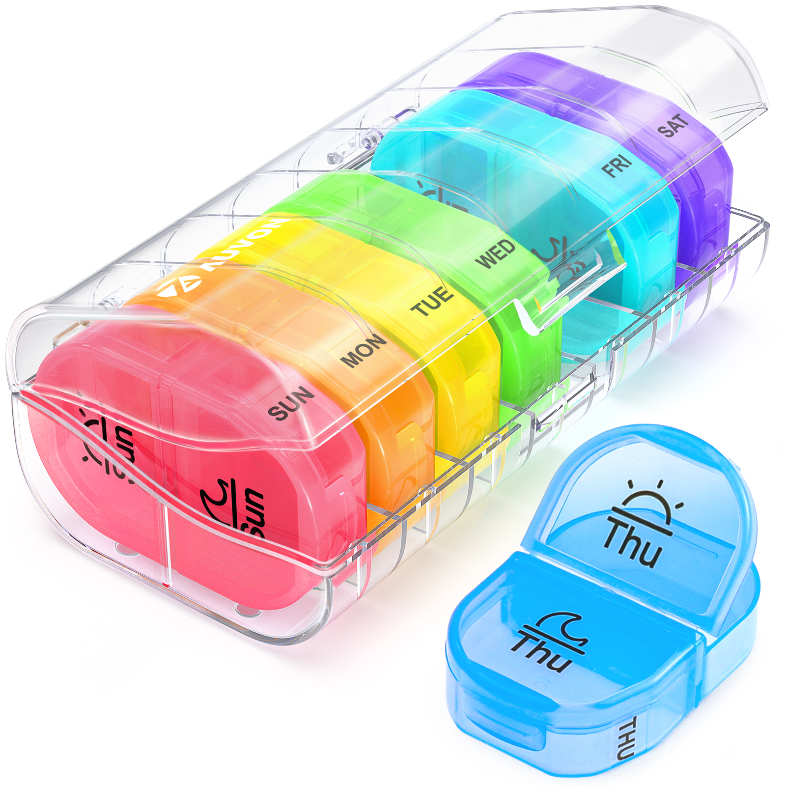 Equate XL AM/PM Weekly Pill Planner, 7.5" - Walmart.com