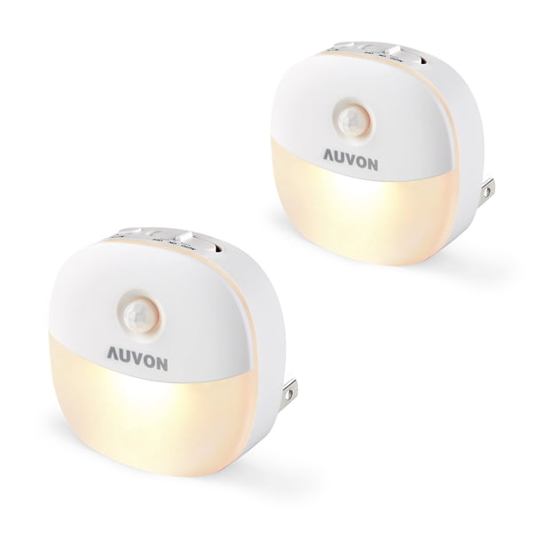 AUVON Plug-in LED Night Light, Indoor Motion Sensing, Warm White, Dusk ...