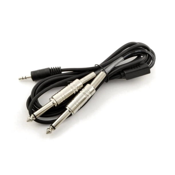 AUX 3.5-Inch MP3 to DUAL 1/4-Inch Speaker Cable Y Adapter Plug Jack ...