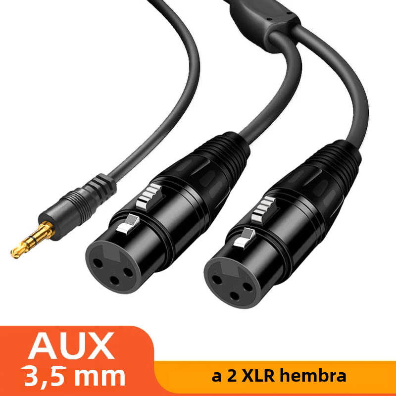 AUX Cable 3.5mm to 2 XLR Male for Microphone and Balanced Analog Audio ...