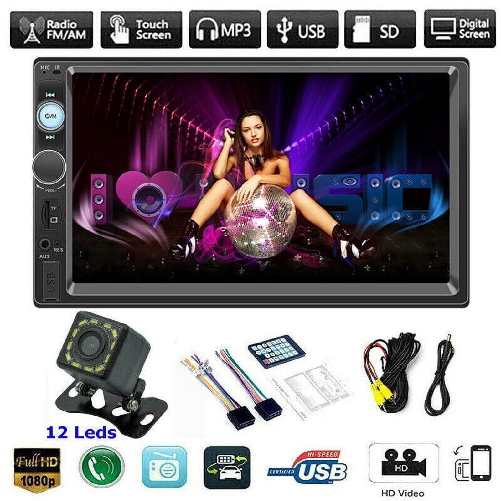 AUX Car MP5 Player 7" Double 2DIN Bluetooth Touch Screen Stereo Radio ...