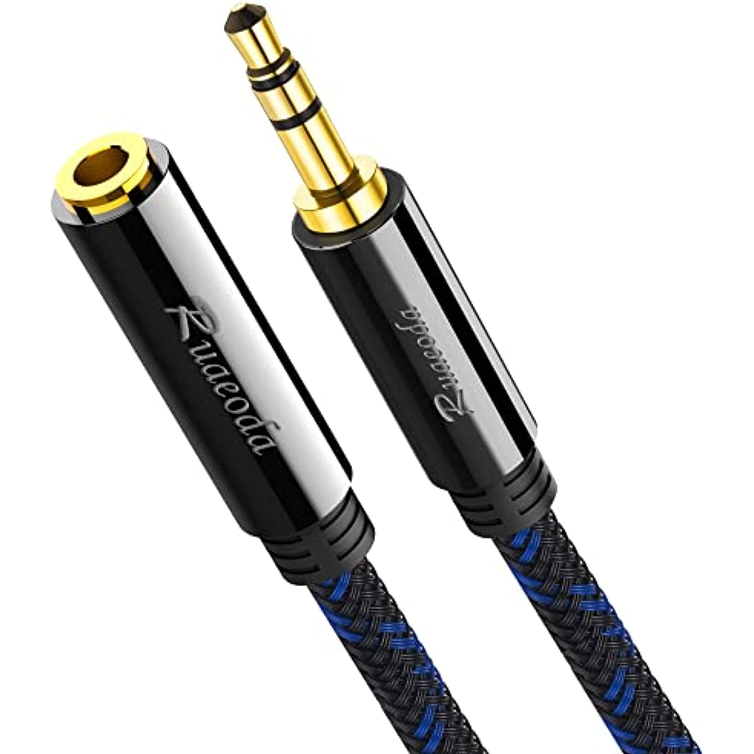 AUX Extension Cable 20 Feet,Ruaeoda Foil & Braid Shielding 3.5mm Stereo ...