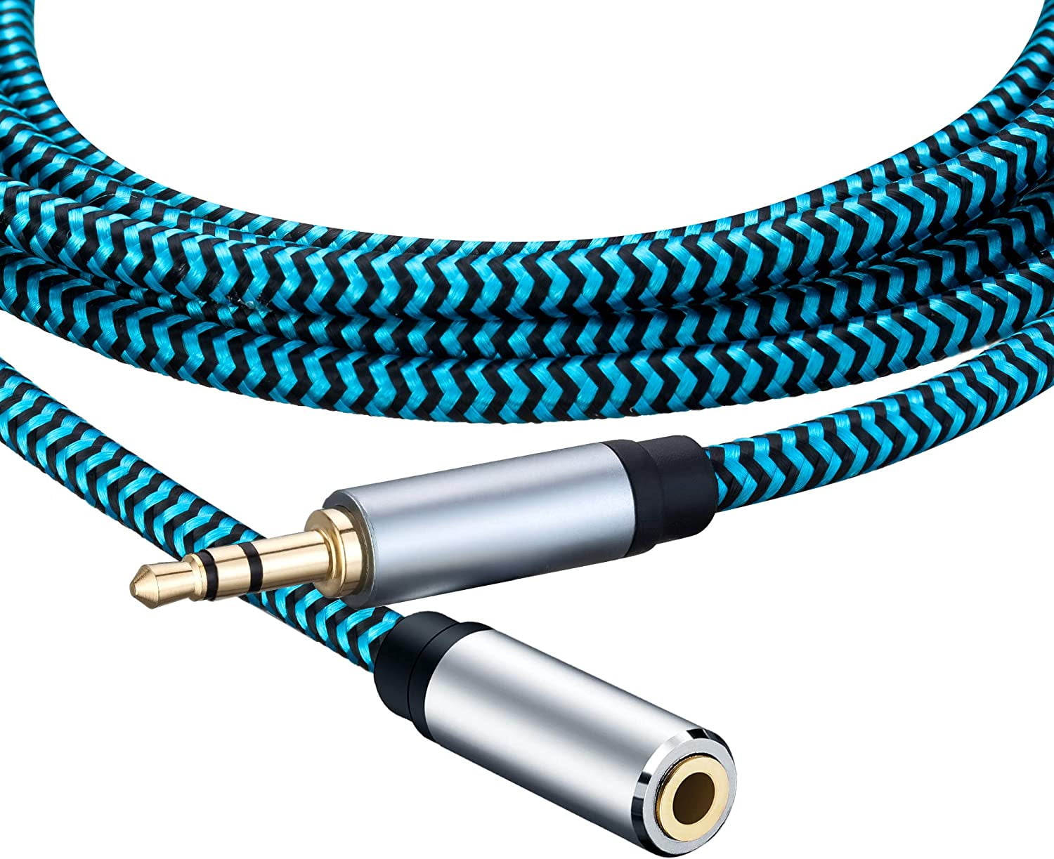 Heavy Duty 20ft AUX Extension Cable, 3.5mm Male to Female Stereo Audio ...