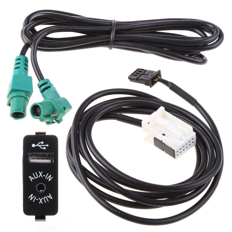 AUX USB Car Socket Switch + Cable for bmw E60 E61 E63 E64 E87 E90 E70 ...