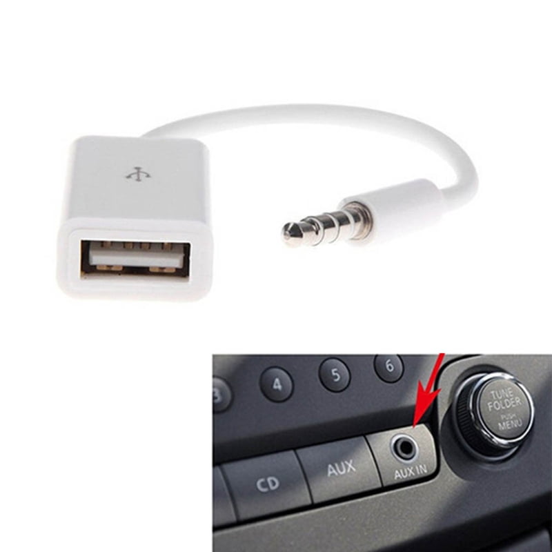 AUX to USB Adapter 5mm Male Plug Jack to USB Female AUX Audio Cable ...
