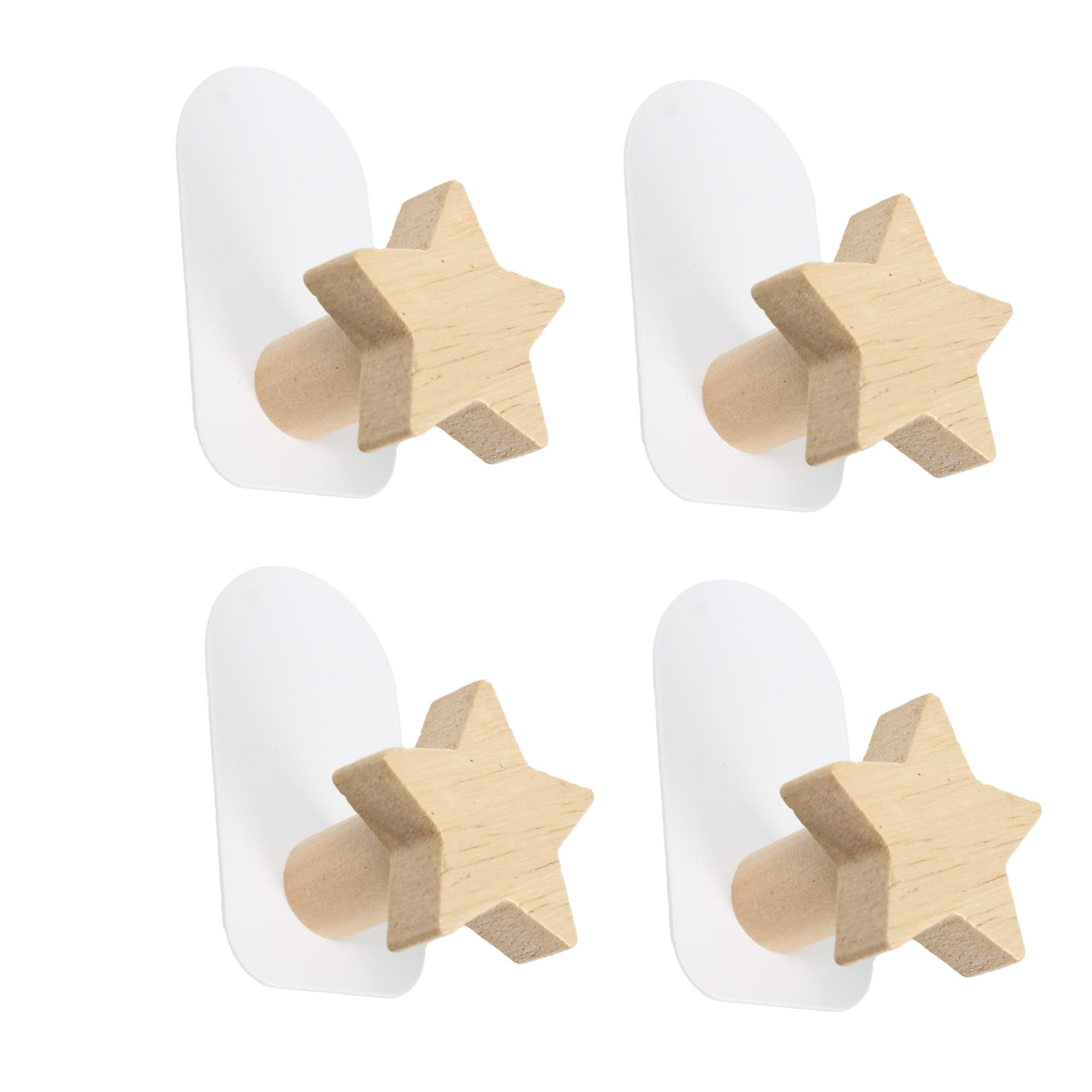 AUXBC 4PCS Adhesive Star-Shape Wall Hooks, Kids Room Decorative Hooks ...