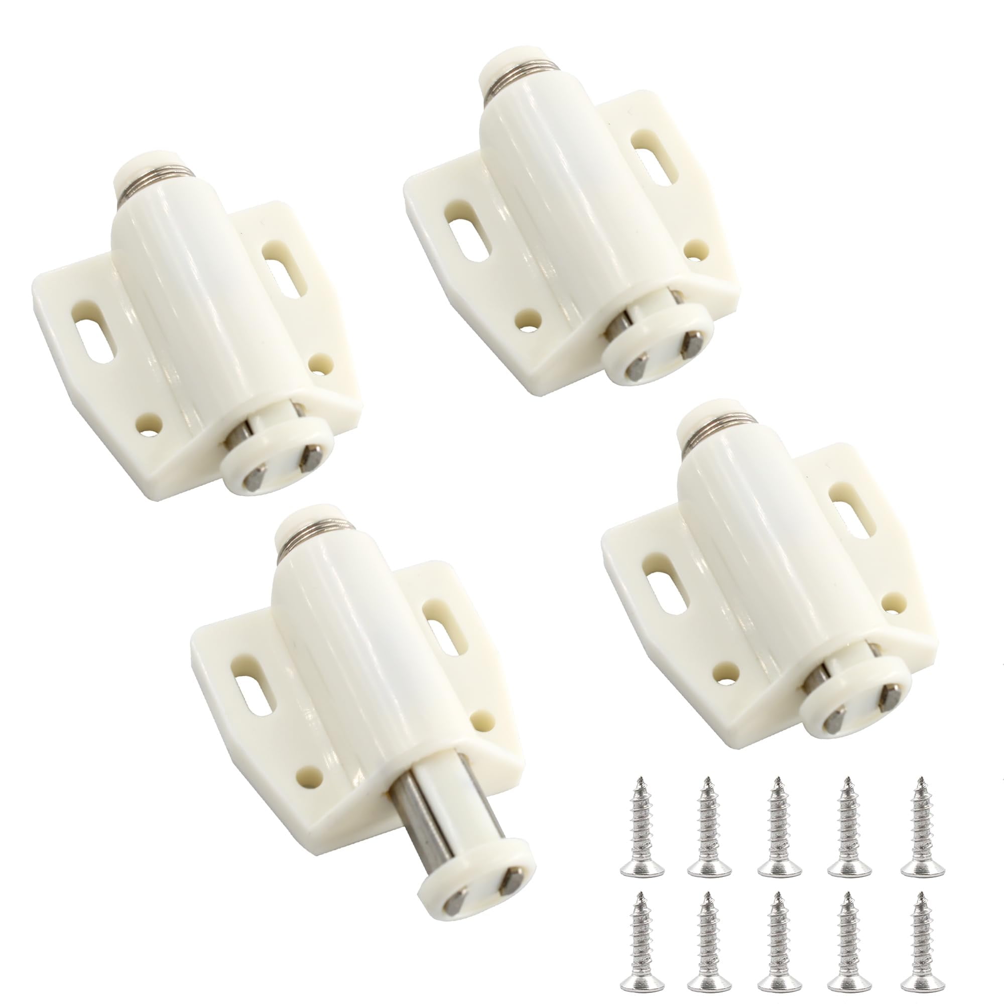 AUXBC White Magnetic Touch Latch, Push to Open Cabinet Magnetic Door ...