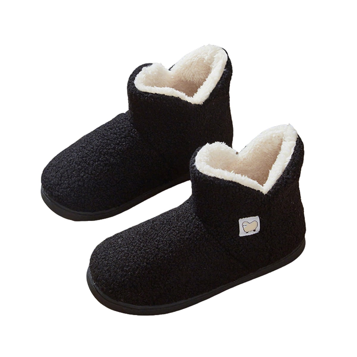 AUXDIQ Unisex Plush Ankle Boot Slippers Cozy House Booties for Women ...