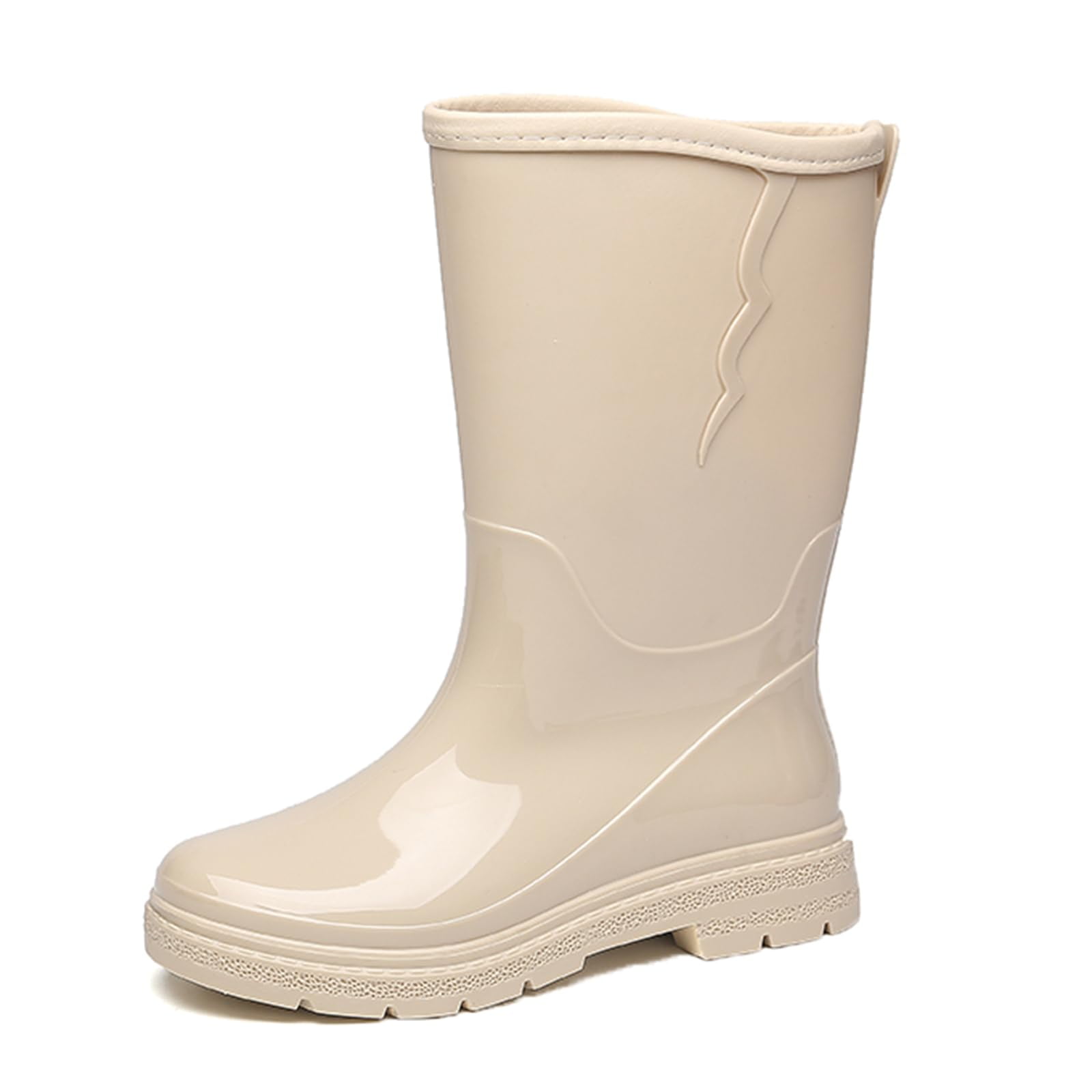 AUXDIQ Wellington Boots Women Mid-calf Wellies Waterproof Rain Boots ...