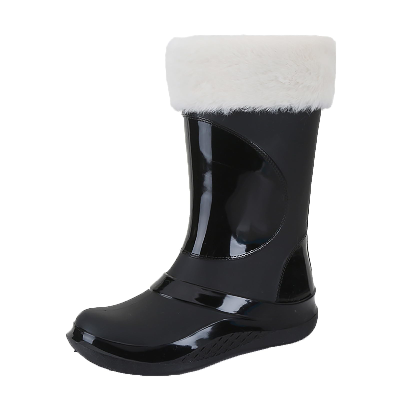 AUXDIQ Wellington Boots Women Mid-calf Wellies Waterproof Rain Boots ...