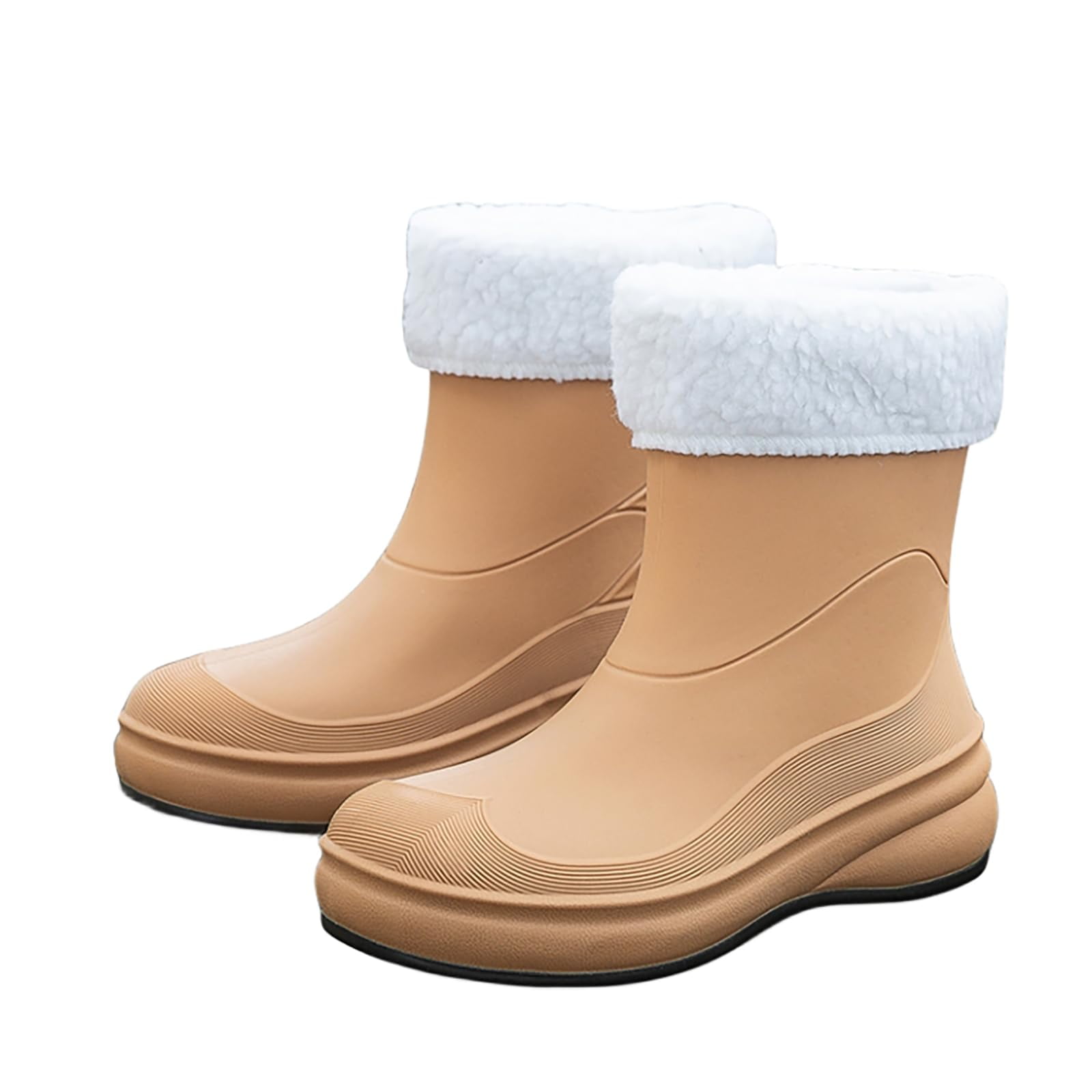 AUXDIQ Wellington Boots Women Mid-calf Wellies Waterproof Rain Boots ...