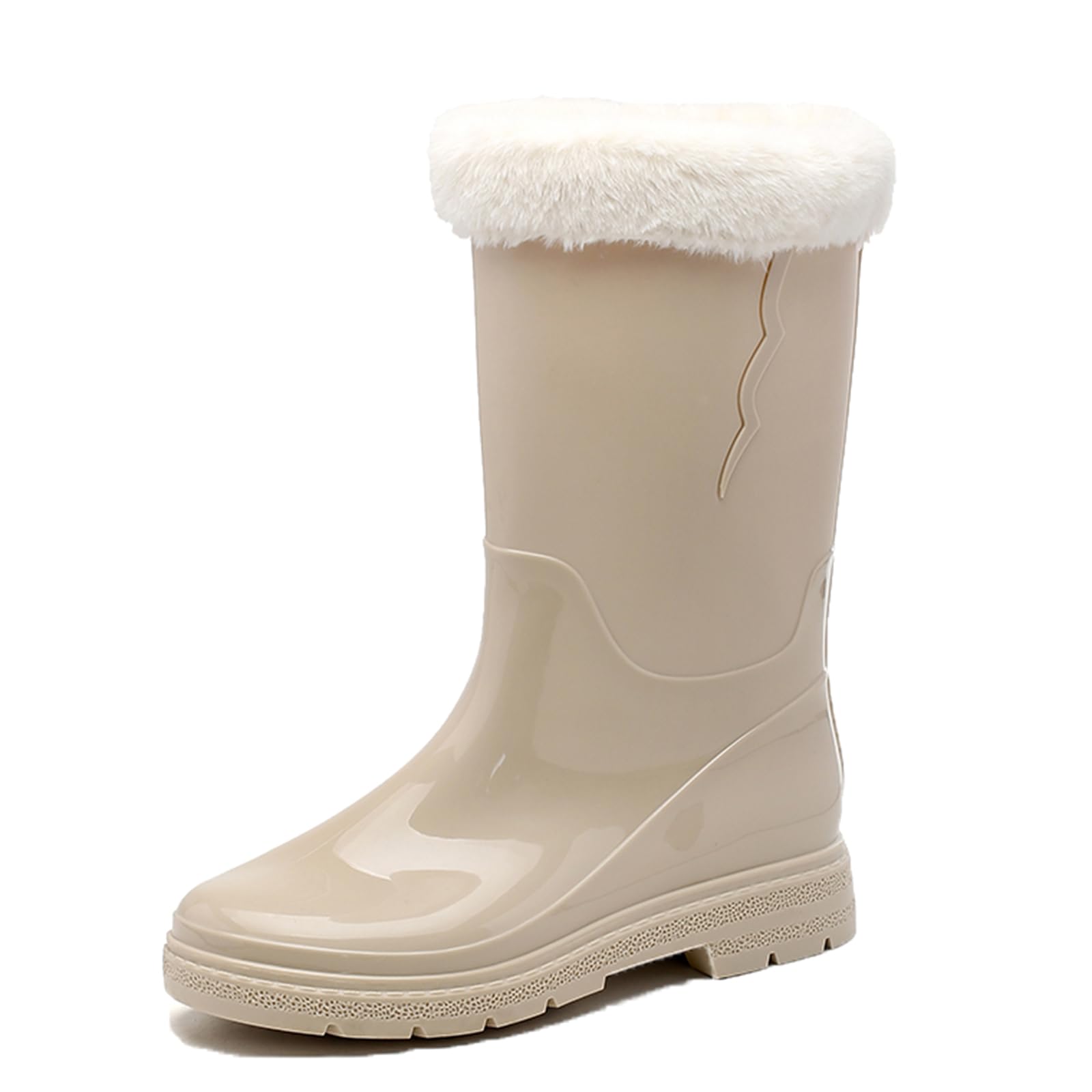 AUXDIQ Wellington Boots Women Mid-calf Wellies Waterproof Rain Boots ...