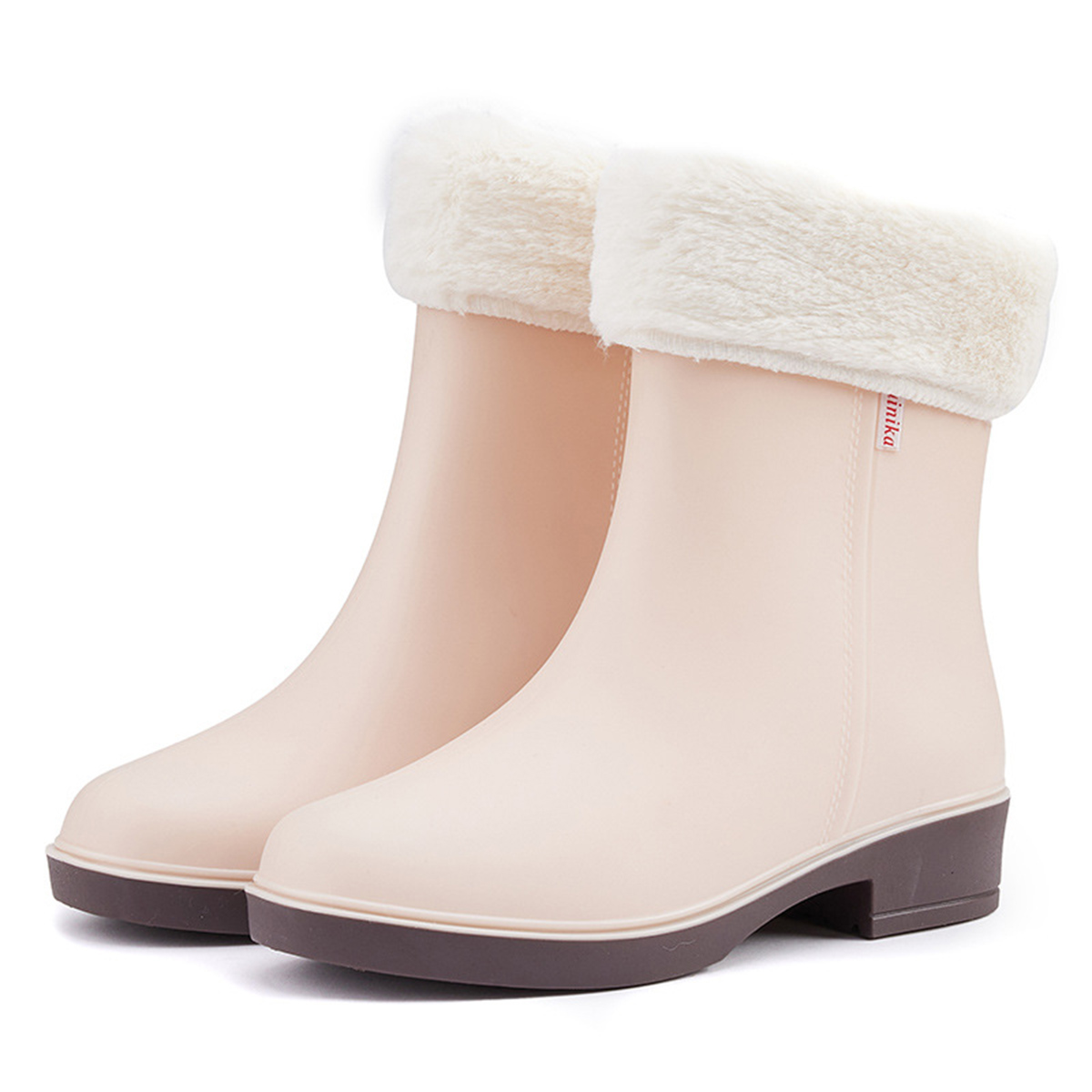 AUXDIQ Wellington Boots Women Mid-calf Wellies Waterproof Rain Boots ...