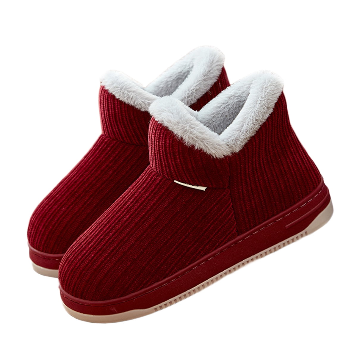 AUXDIQ Women Men Winter Boots Slippers Home Warm Fleece Booties Slipper ...