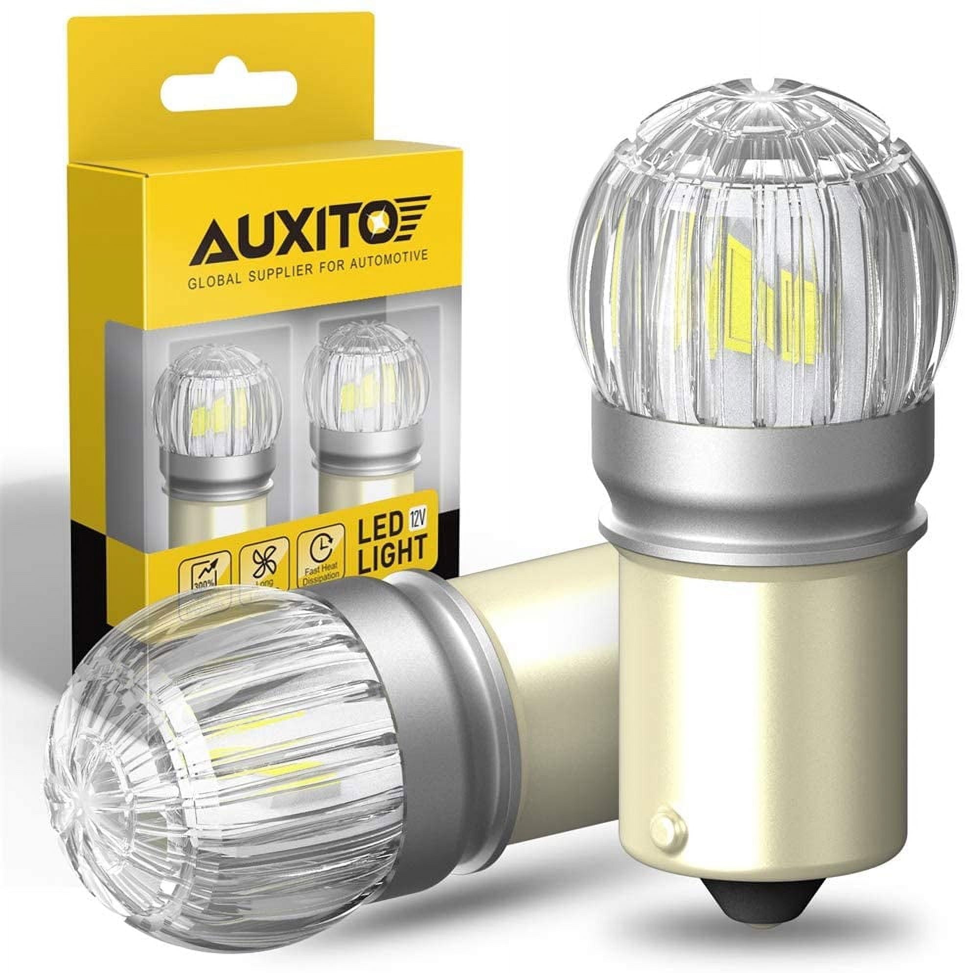 AUXITO 1156 LED Bulb White, Extremely Bright 3030 Chipsets, 7506 BA15S ...