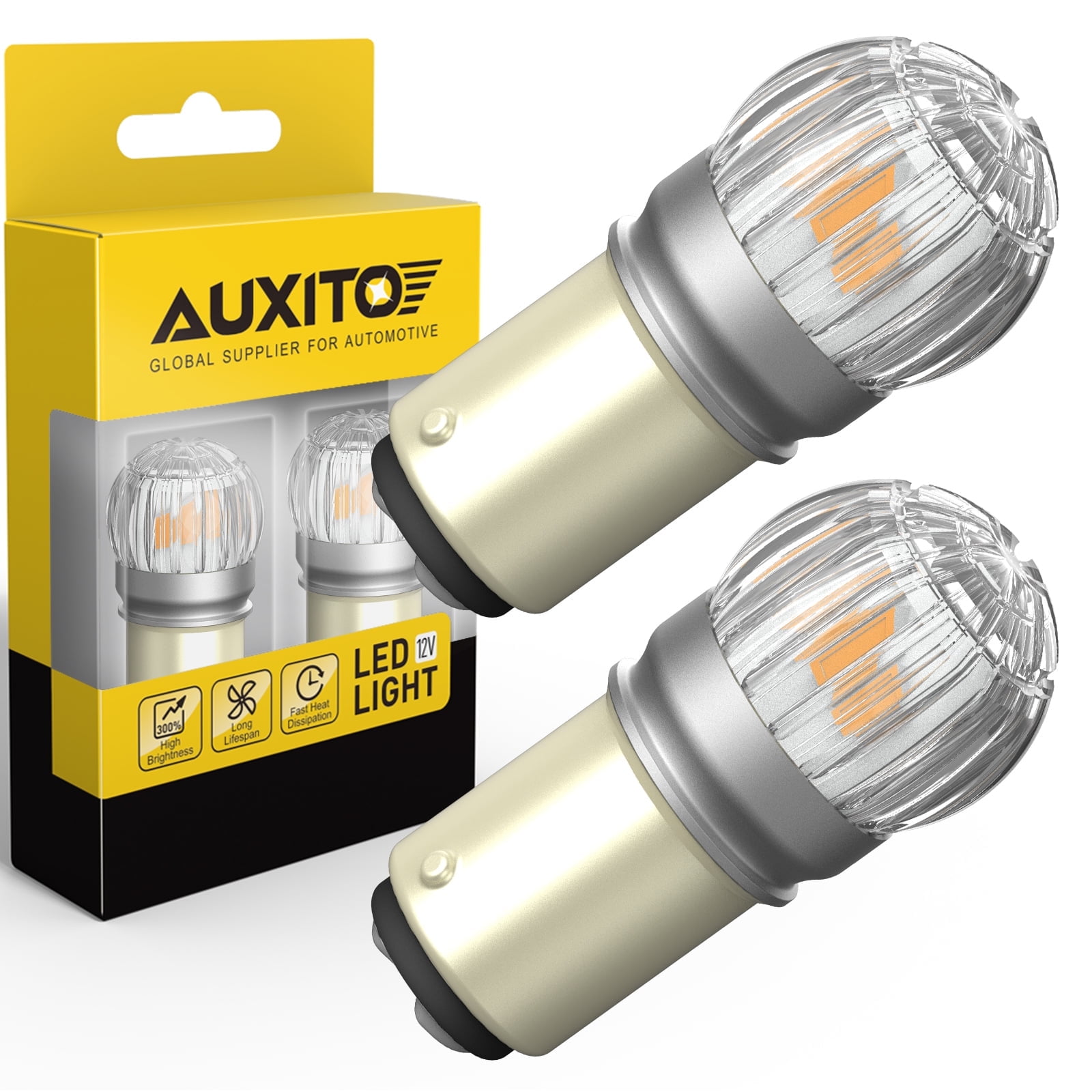 AUXITO 1157 LED Bulbs Amber Turn Signal Light, Super Bright Unique 1:1 ...