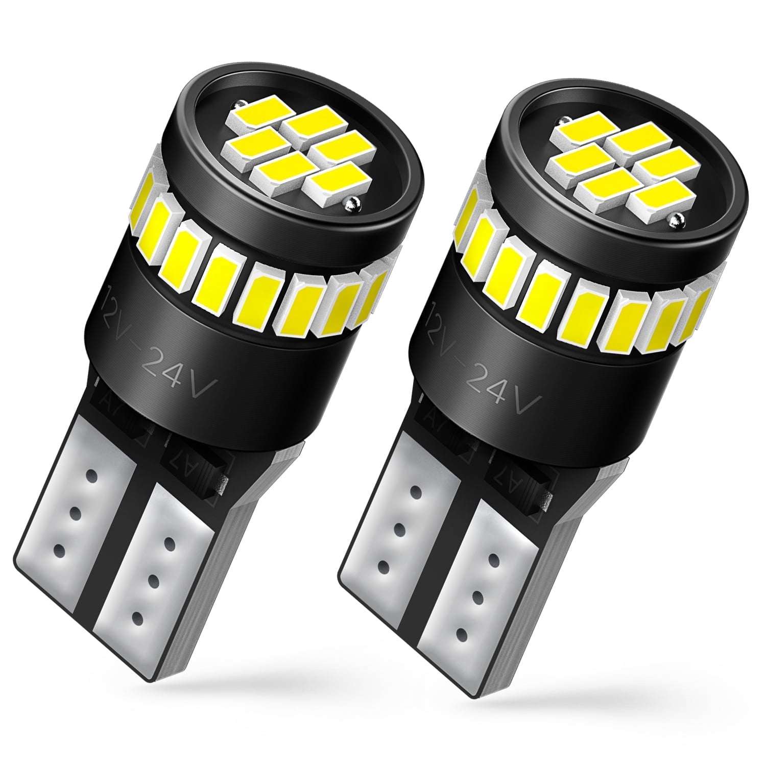 AUXITO 194 LED Bulbs, T10, 24-SMD 3014, 6000K White, for Car Interior ...