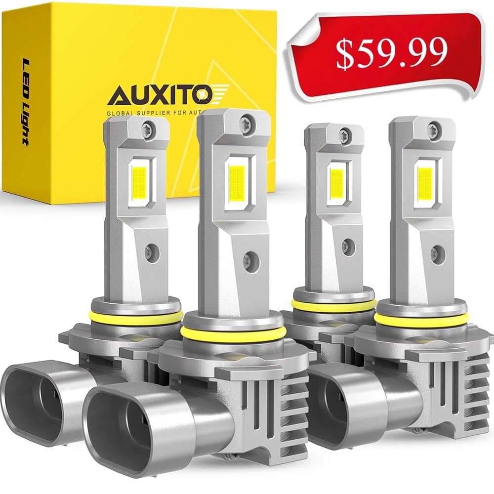 AUXITO 2024 Upgraded 9005 9006 Combo Led Headlight Kit, 800% Super Bright, 6500K White Wireless ...